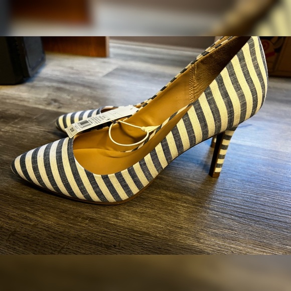 Merona | Shoes | Blue And White Strip Heel | Poshmark